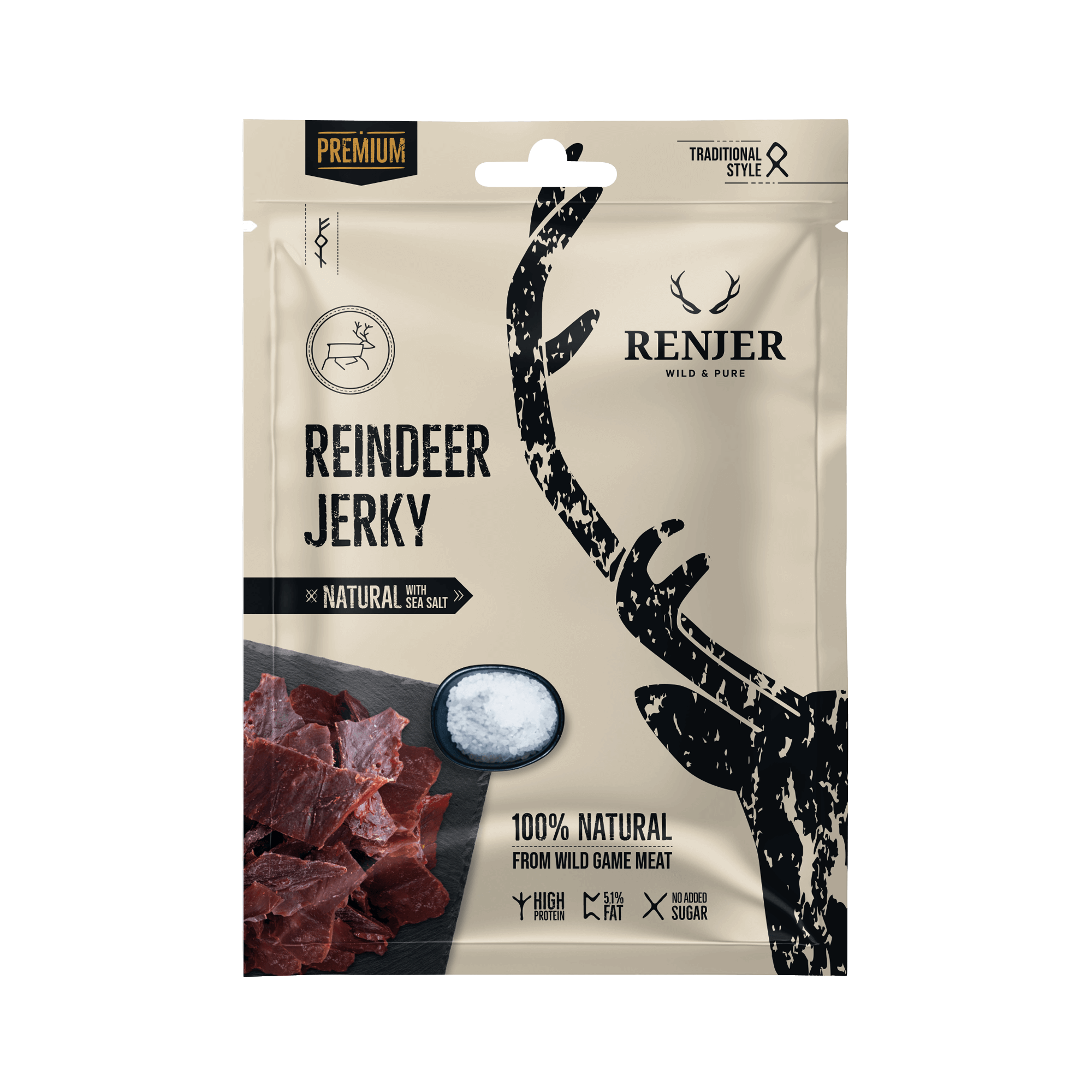 RENJER Reindeer Jerky Sea Salt 25g – Turmat.Store™